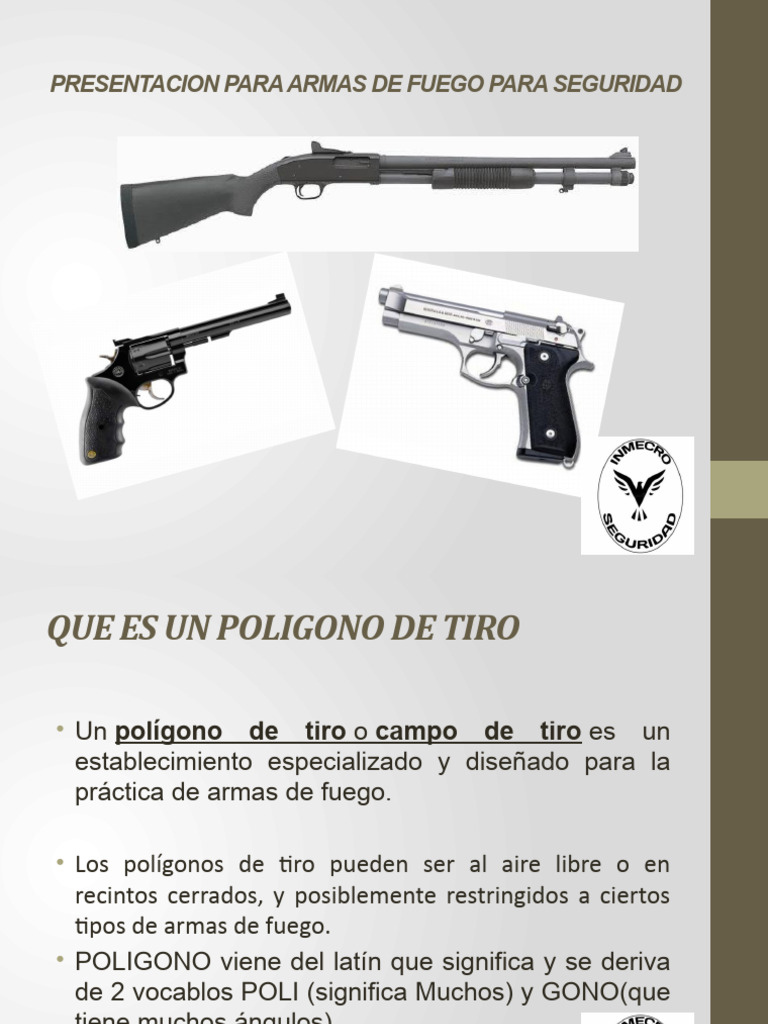 Presentacion para Armas de Fuego para Seguridad | PDF | Escopeta | Proyectiles