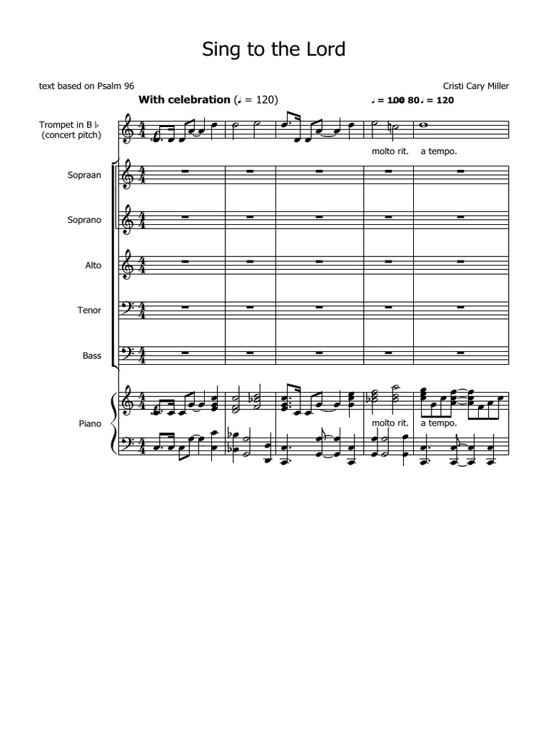 Sing To The Lord - SATB | PDF | Music Theory | Musical Notation