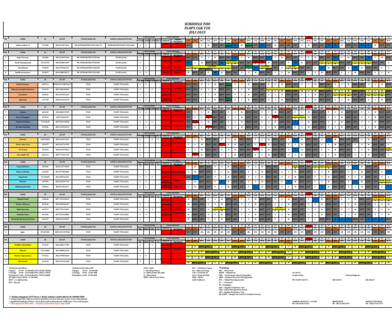July 2023 FLOPS CGK T2E Schedule | PDF