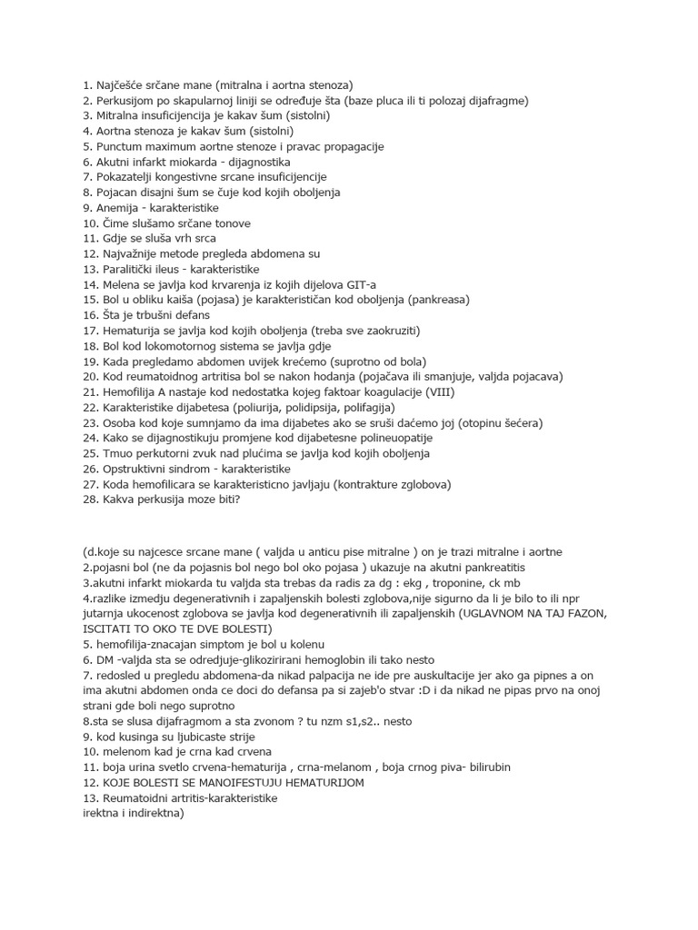 Interna (Klinicka) Propedevtika | PDF