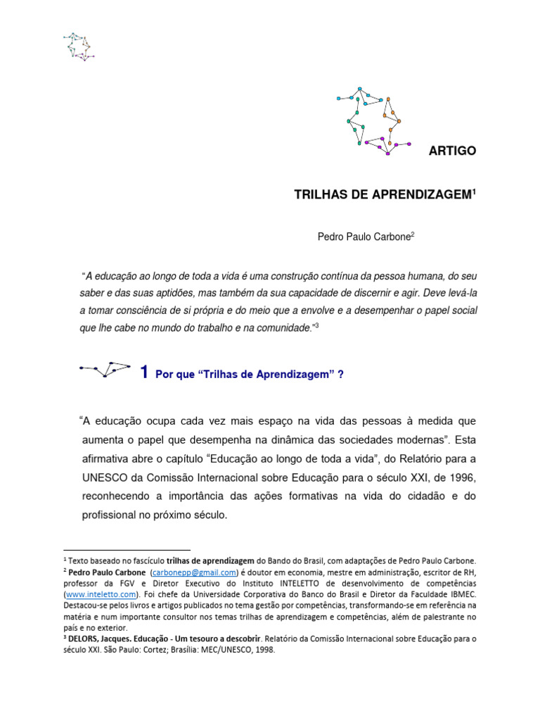 Artigo Trilhas de Aprendizagem Por Pedro Carbone | PDF