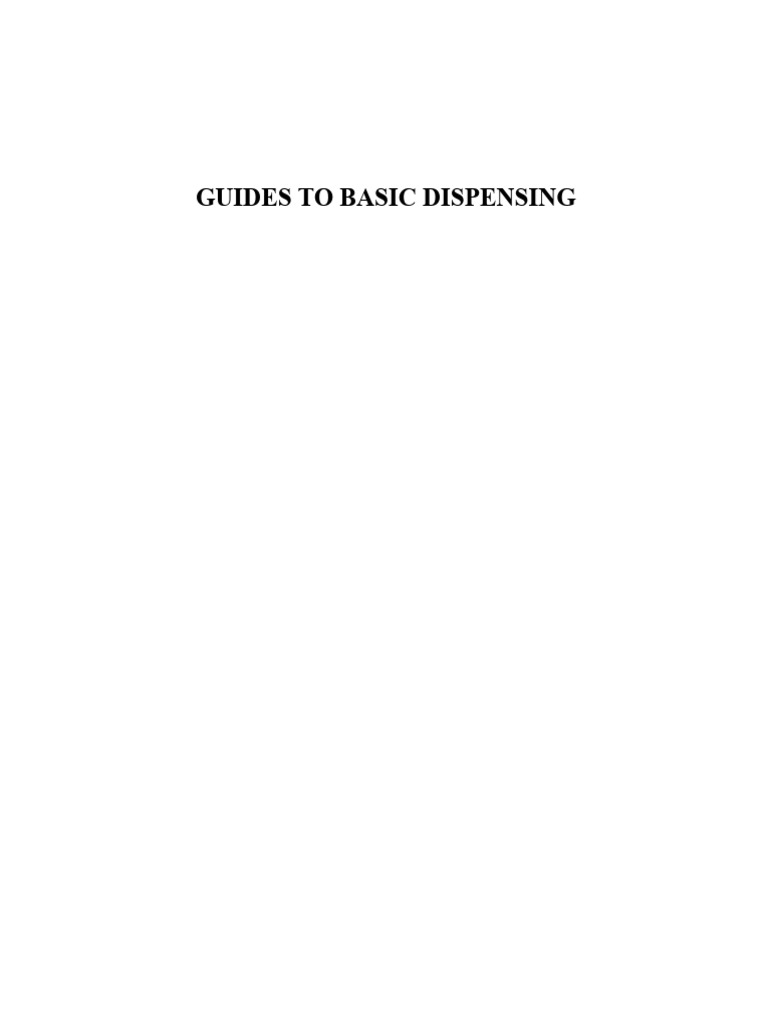 Guides To Basic Dispensing | PDF | Solubility | Solvation