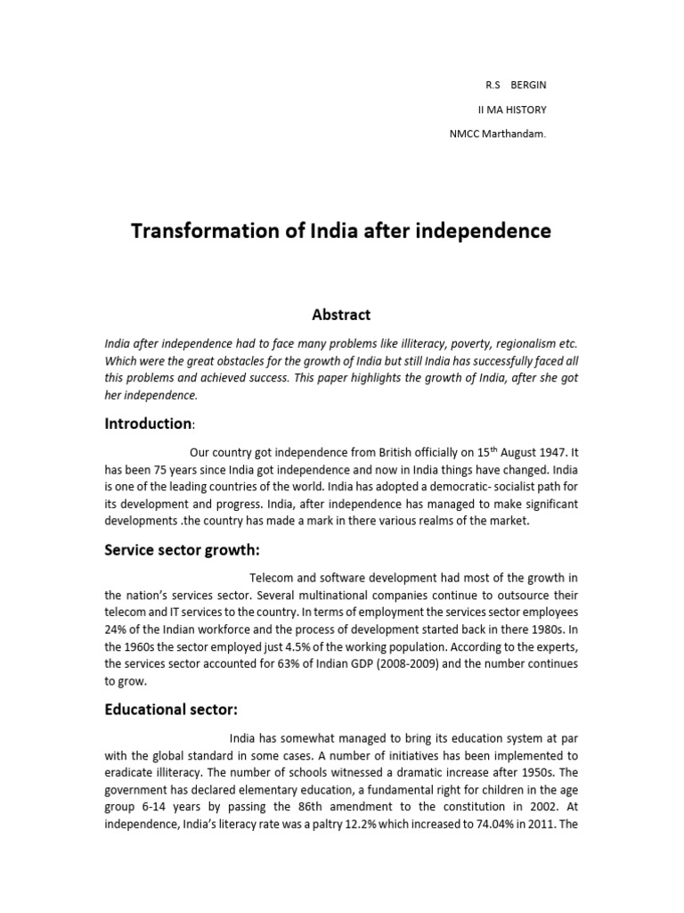 Paper Presentation For Independence | PDF | Economies