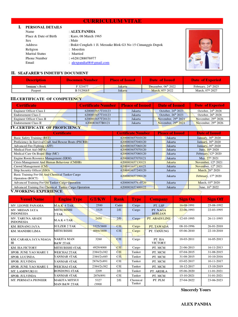 CV - Alex - Pandia - Att 1 | PDF