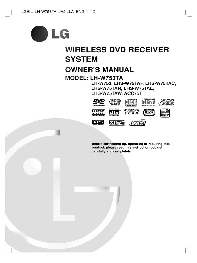 LG Lh-W753ta | PDF | Compact Disc | Dvd