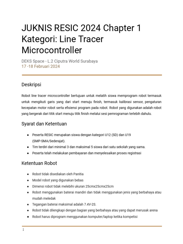 Robot Line Tracer Competition Guide | PDF