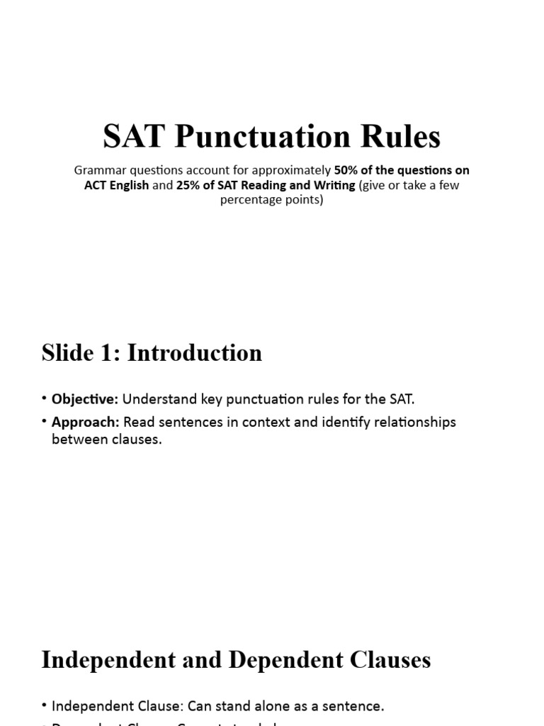 SAT Punctuation Rules | PDF | Punctuation | Comma