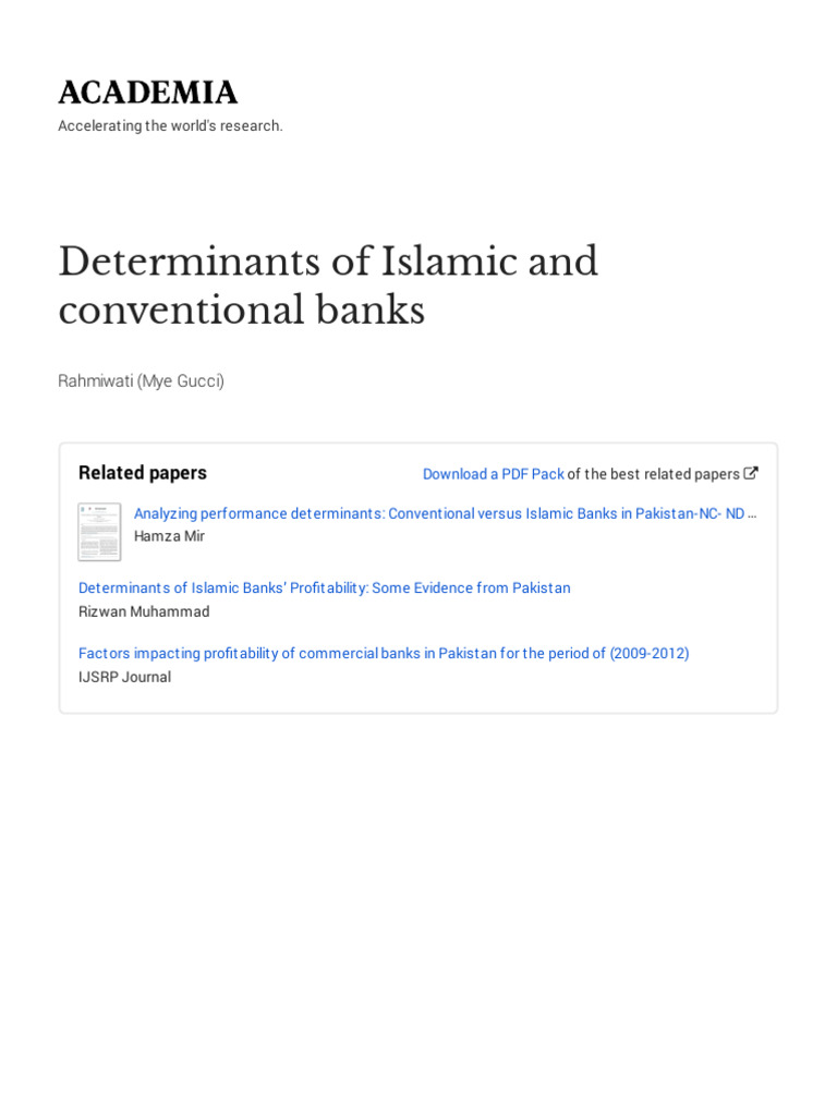 Determinants of Islamic and Conventional Banks-with-cover-page-V2 | PDF ...