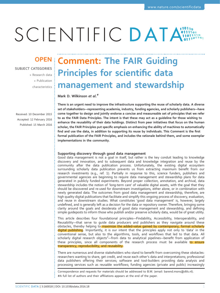 Fair Principles | PDF | Metadata | Data