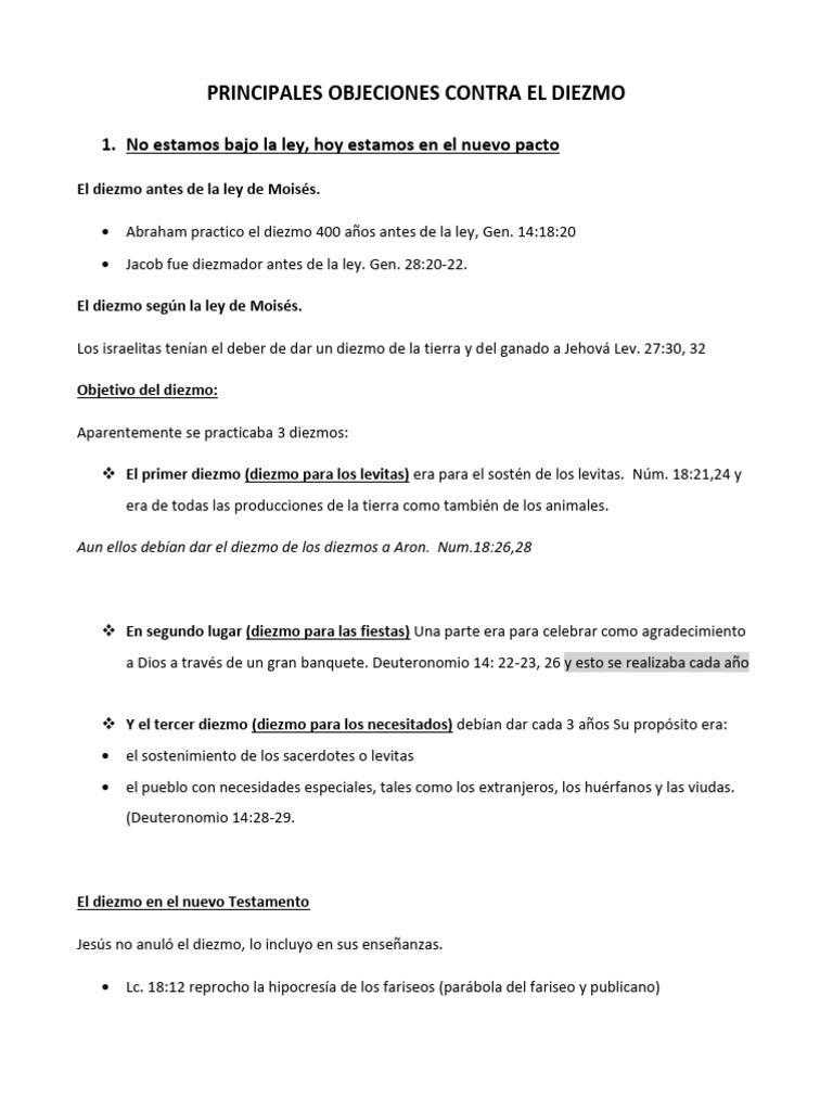 El Diezmo | PDF | Diezmo | Sacerdote