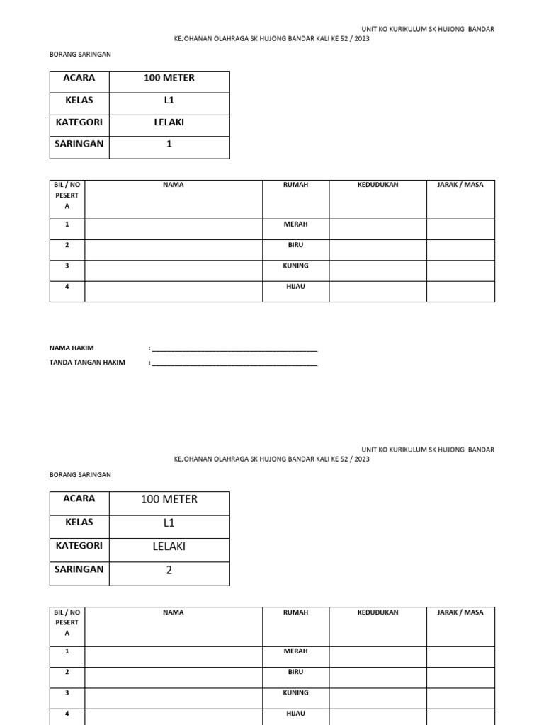 Borang Saringan 2023 | PDF