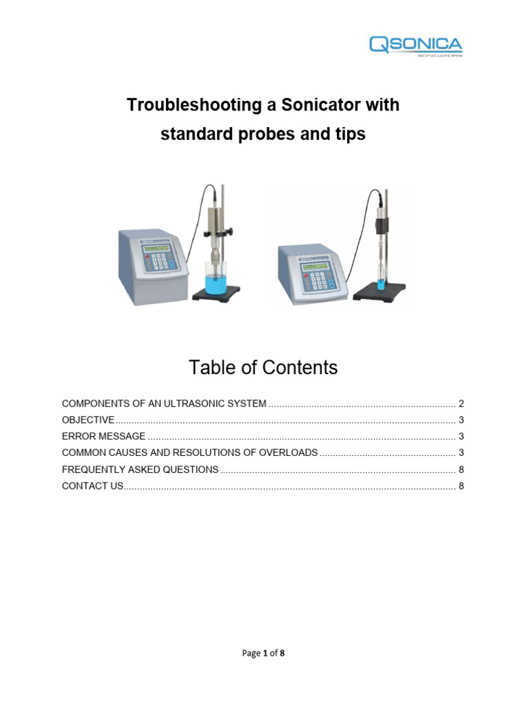 Troubleshooting Guide Qsonica | PDF | Troubleshooting | Power Supply