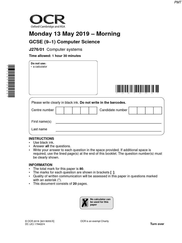 Paper 1 OCR Computer Science GCSE | PDF | Internet Protocol Suite | Computer Data Storage