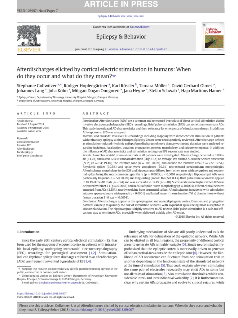 Goll Witz Er 2018 | PDF | Electroencephalography | Epilepsy