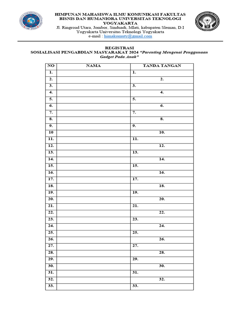 Registrasi Pengmas | PDF