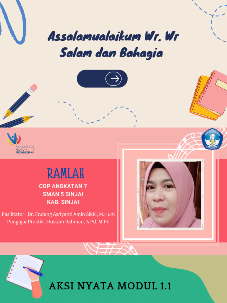 Ramlah-AKSI NYATA MODUL 1.1 | PDF | Karier & Perkembangan | Kesehatan Holistik