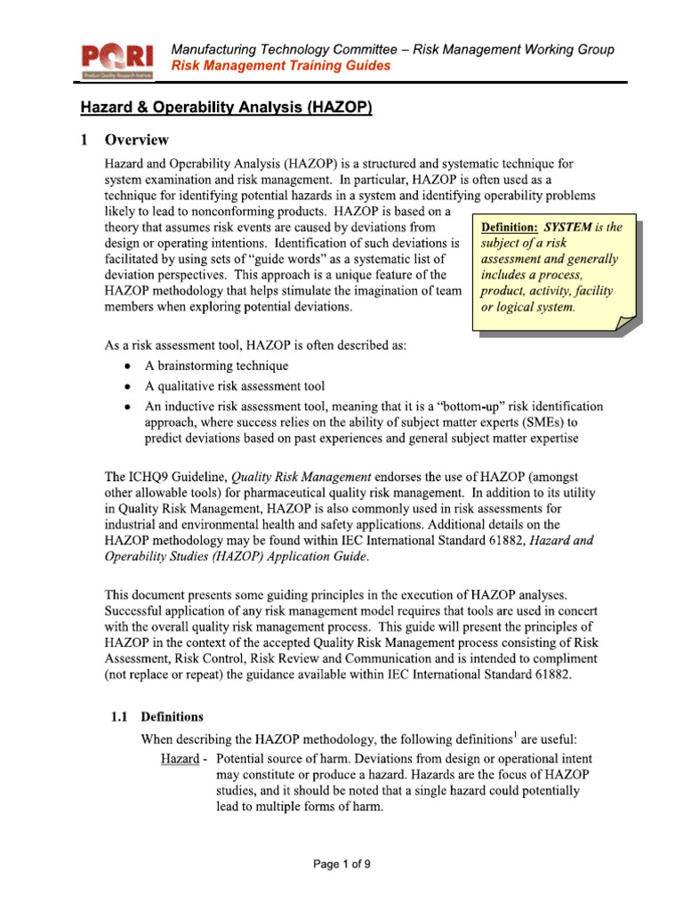 HAZOP Guide Traning | PDF