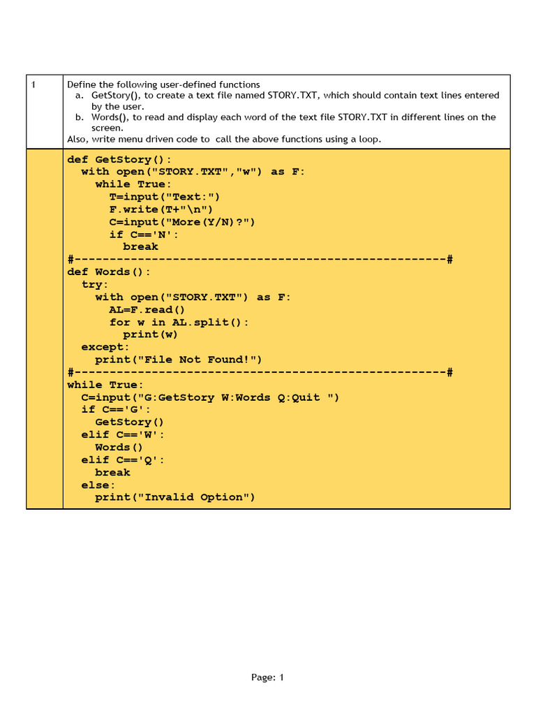 Solutions - Sample Computer Science Practical Questions List 2023-2024 ...
