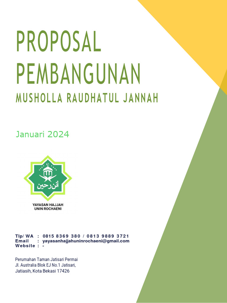 Proposal Renovasi Musholla Raudlatul Jannah | PDF