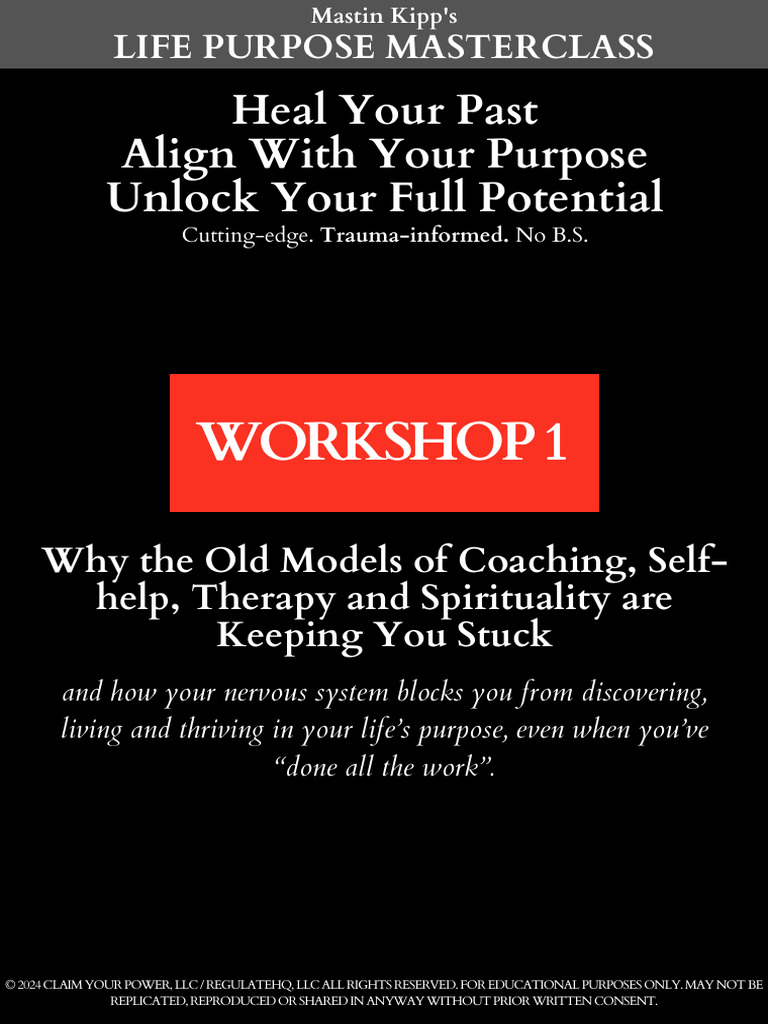 Life Purpose Masterclass Jan 2024 - Workbook One | PDF | Psychology | Clinical Medicine