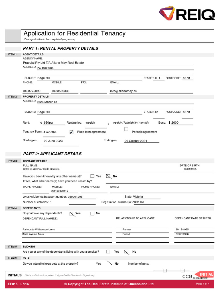 Rental Application Mazlin May 2023 | PDF | Identity Document | Lease