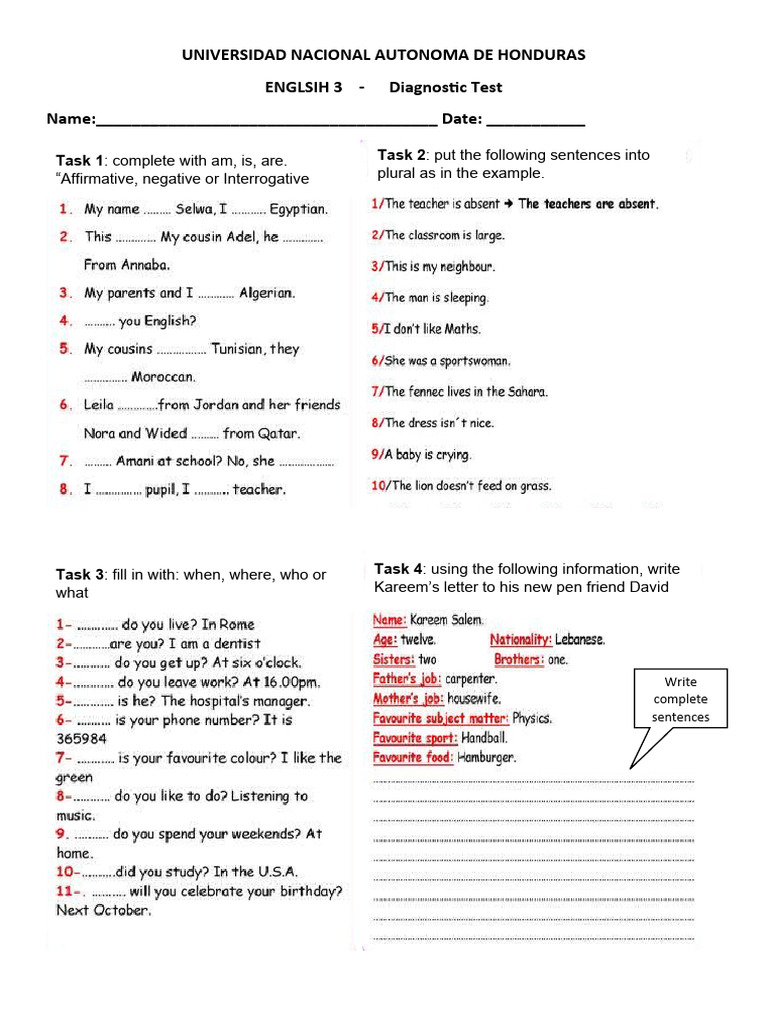 Diagnostic Test - ENGLISH 3 | PDF | English Language | Human Communication