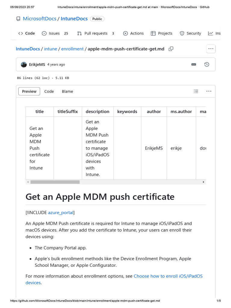 Get An Apple MDM Push Certificate | PDF | Ios | Apple Inc.