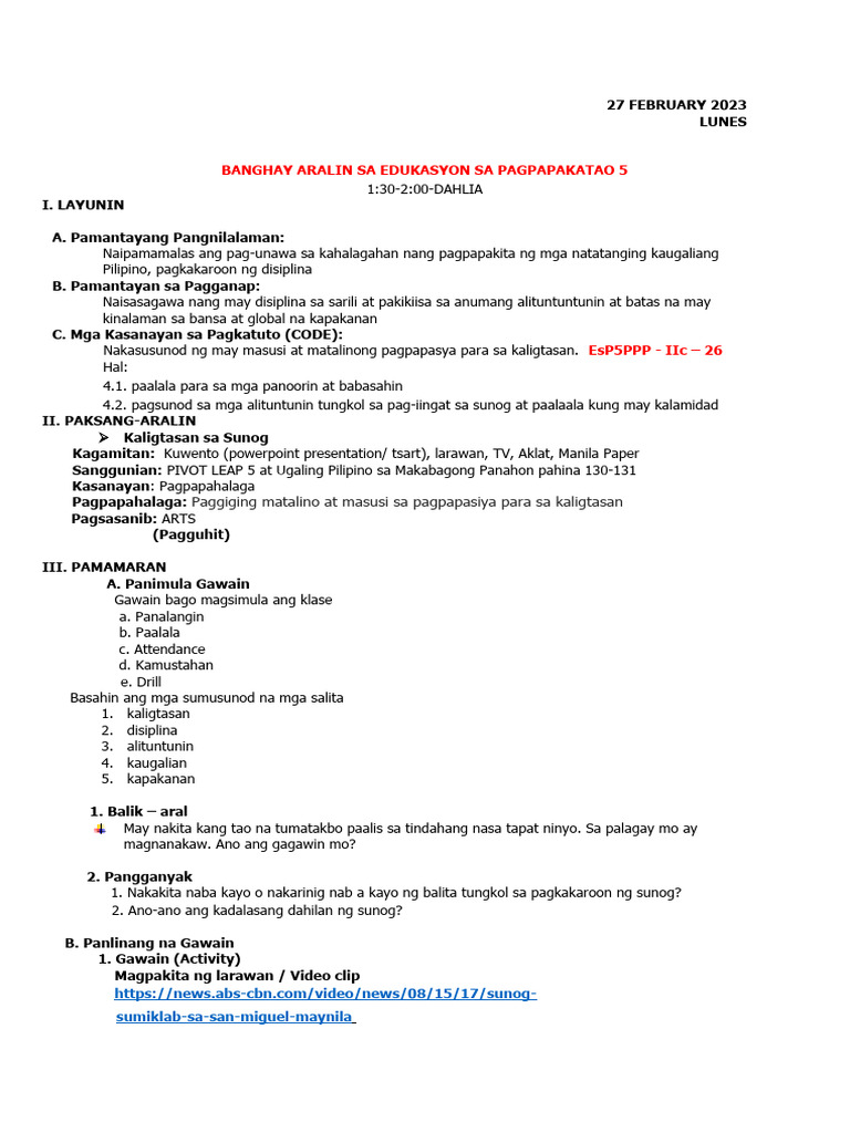 ESP 5-DLP-Feb 27, 2023 | PDF