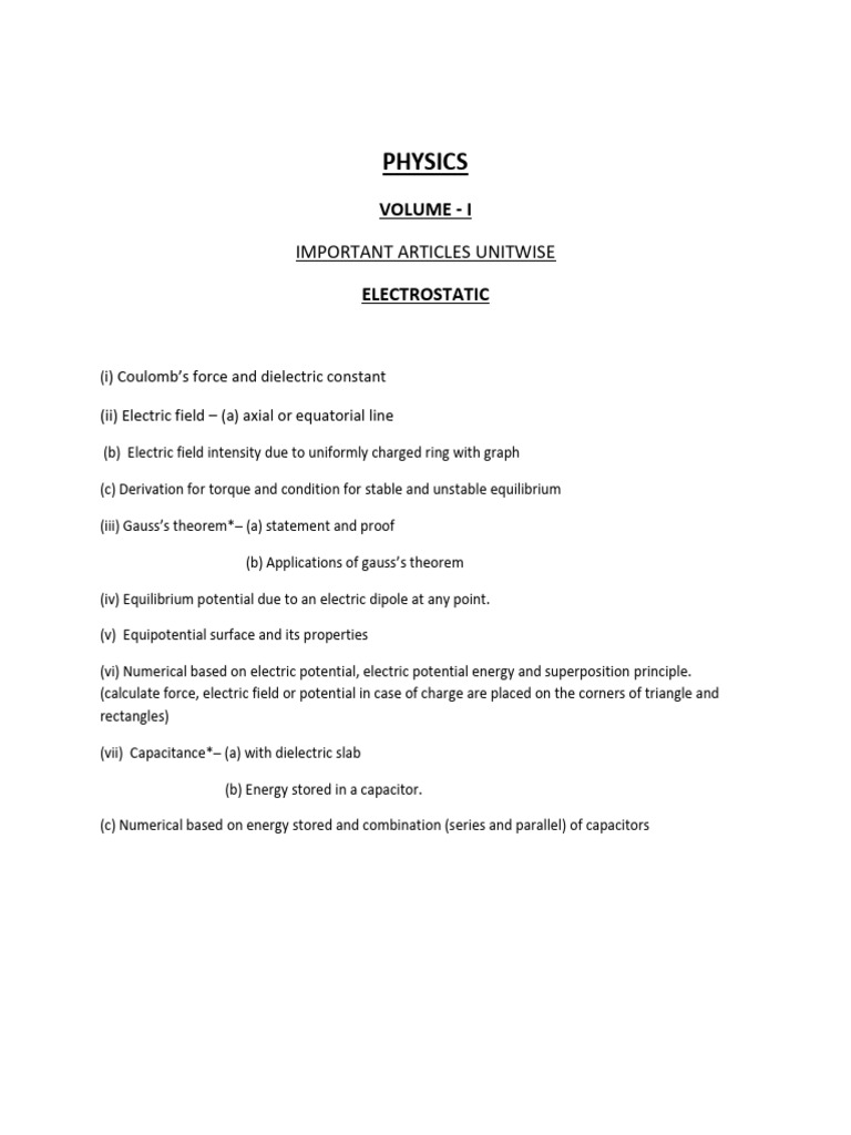 Important Articles Unitwise 2023 - 2024 | PDF | Semiconductors | Metrology