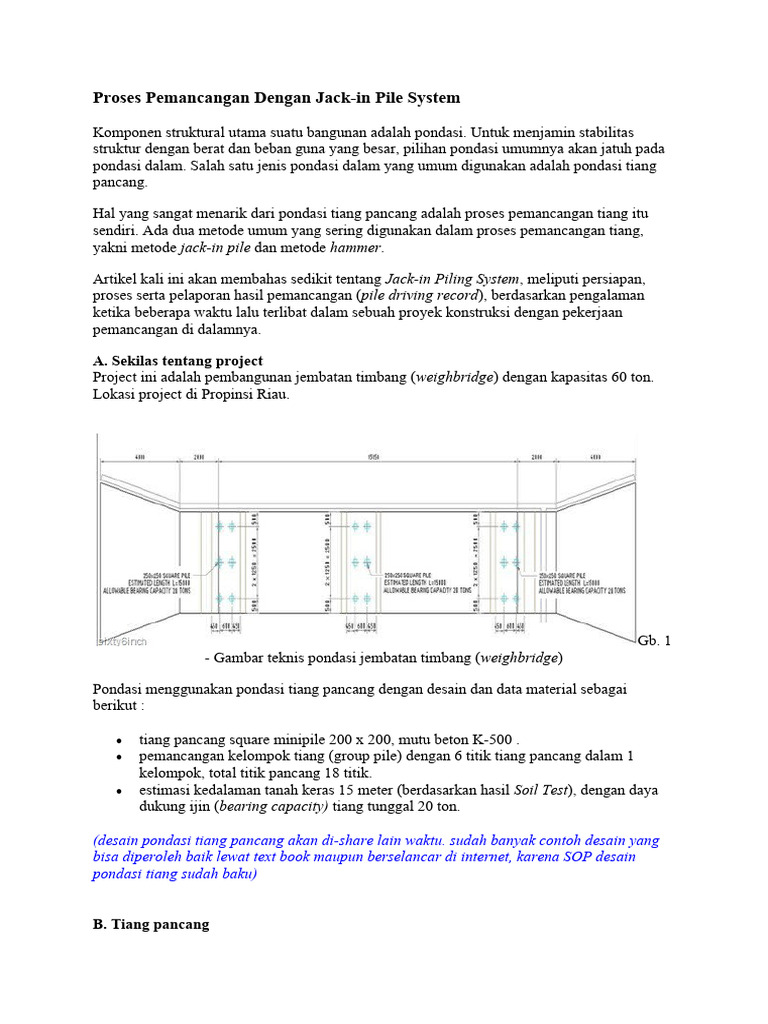 Proses Pemancangan Dengan Jack | PDF