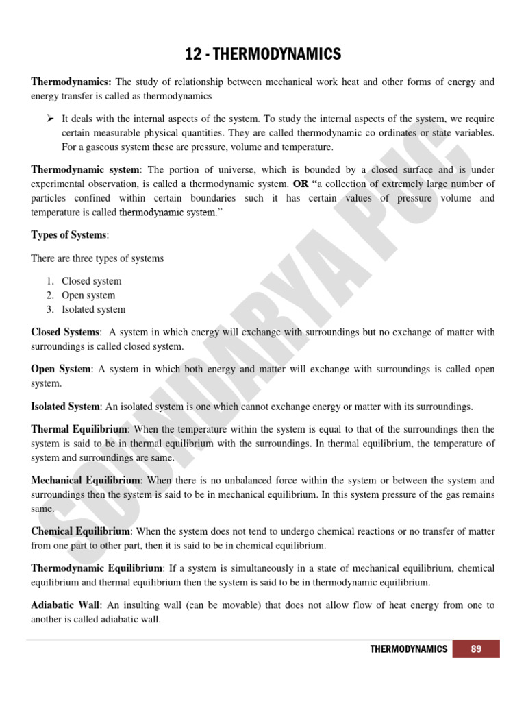 12 - Thermodynamics | PDF | Heat | Thermodynamic Equilibrium