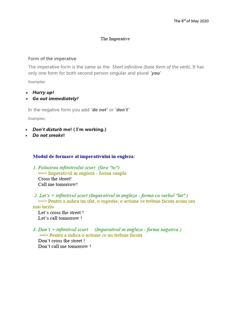 The Imperative | PDF