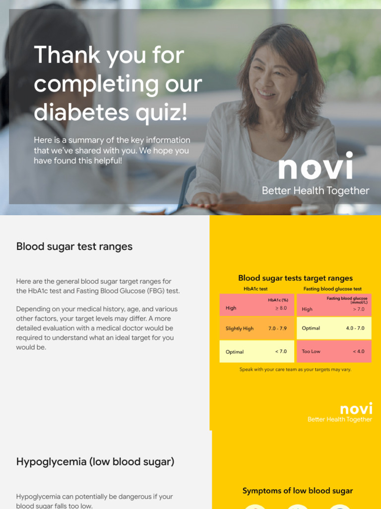 Diabetes Quiz Summary | PDF | Hypoglycemia | Carbohydrates