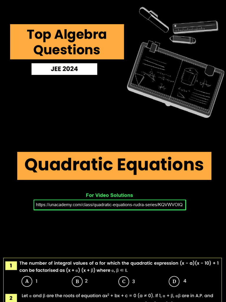 Algebra Questions | PDF | Quadratic Equation | Mathematical Objects