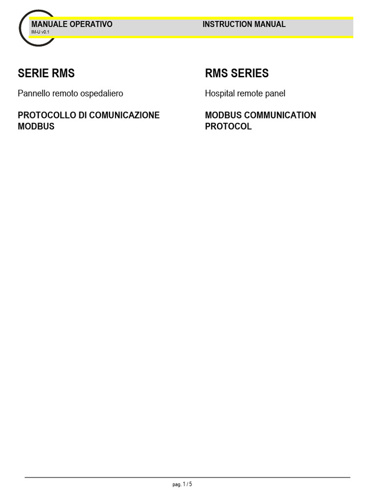 MODBUS-RTU RMS-12 IM-U v0.1 | PDF