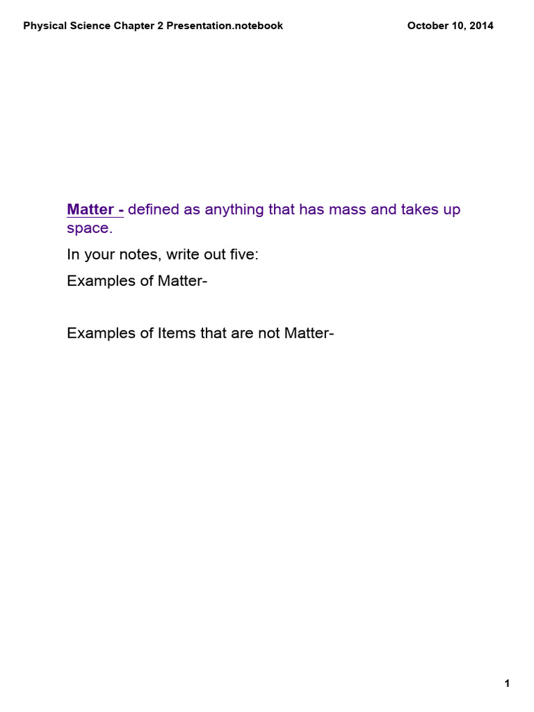 Physical Science Chapter 2 and 8 Class Notes | PDF | Mixture | Chemical ...