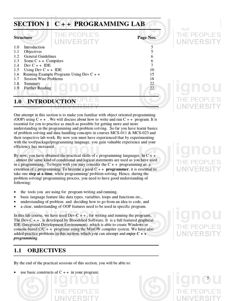 Section 1 C Lab Pdf Computer Programming Computer Program 0270