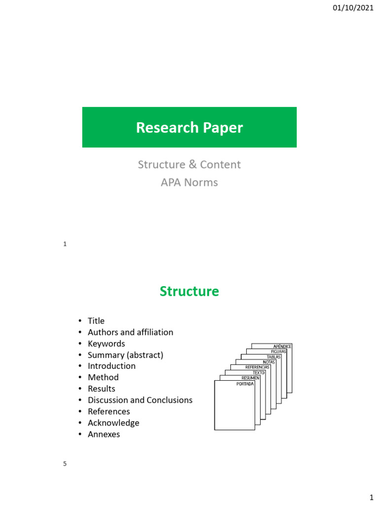 2021 - Research Paper - Structure and Content - APA Norms | PDF ...