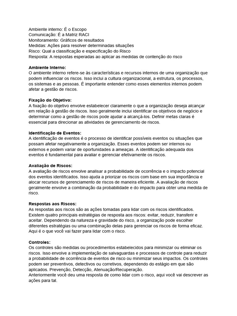 Como Preencher o Canvas de Gestão de Risco | PDF | Risco | Cultura organizacional