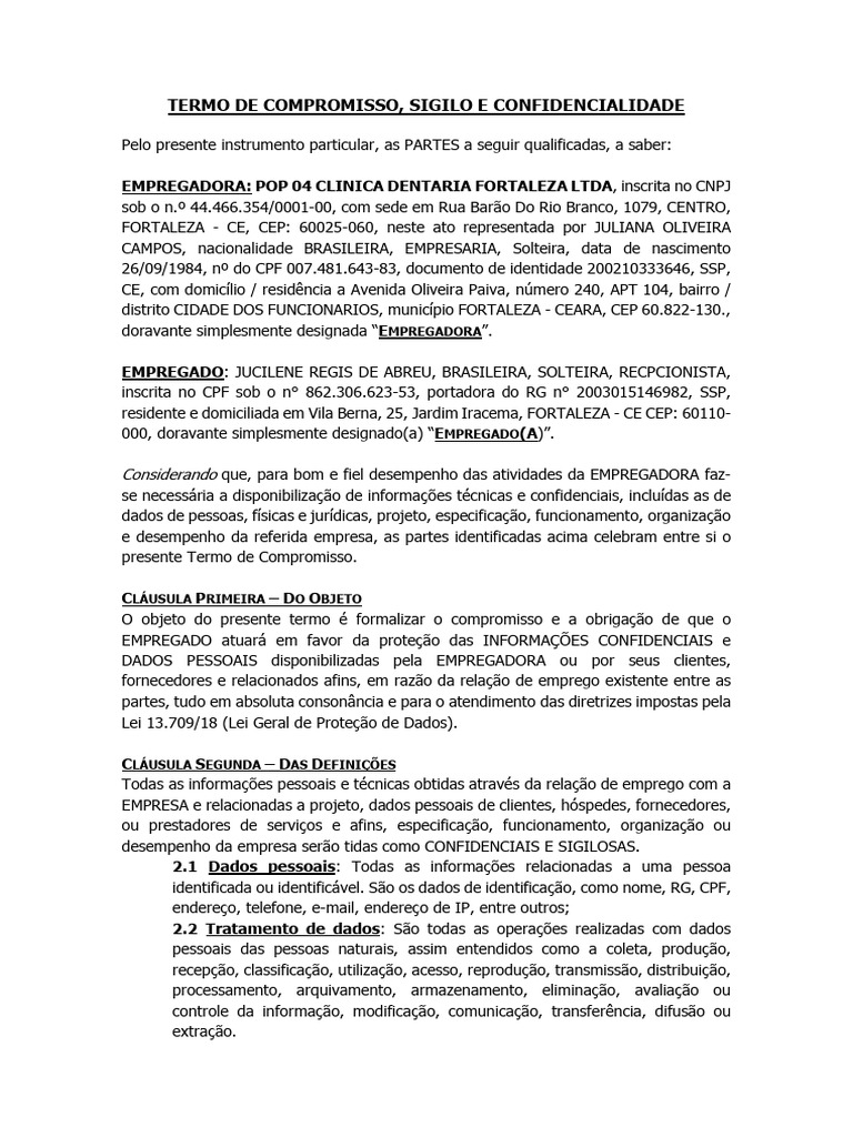 Termo de Compromisso | PDF