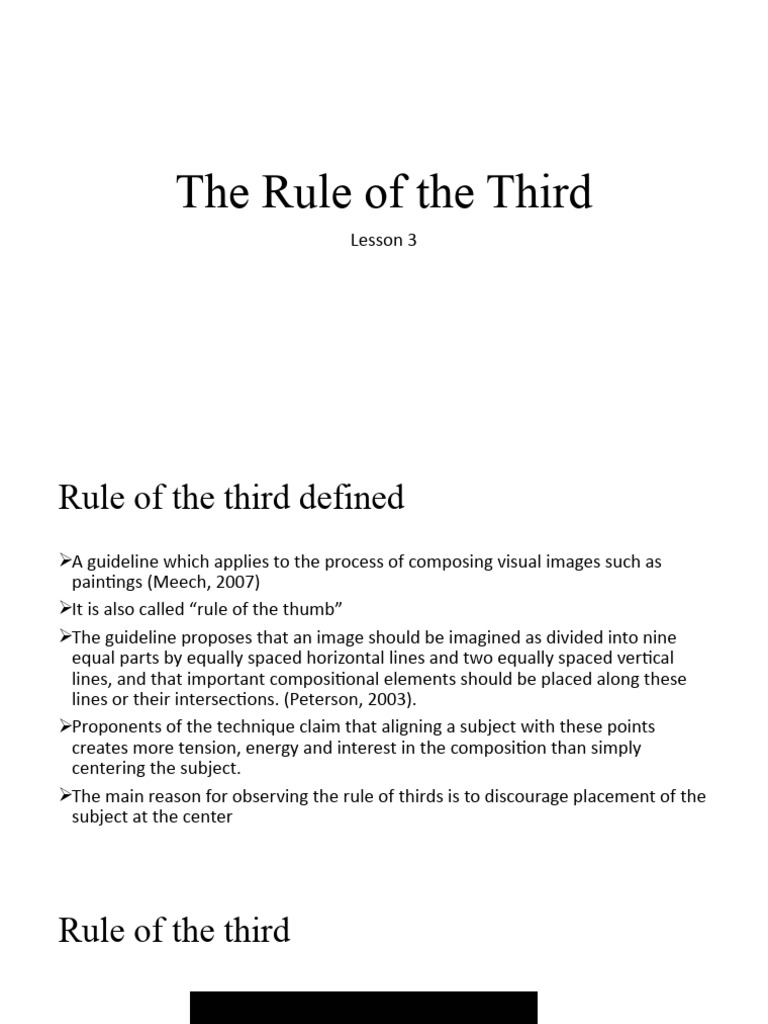 The Rule of The Third | PDF