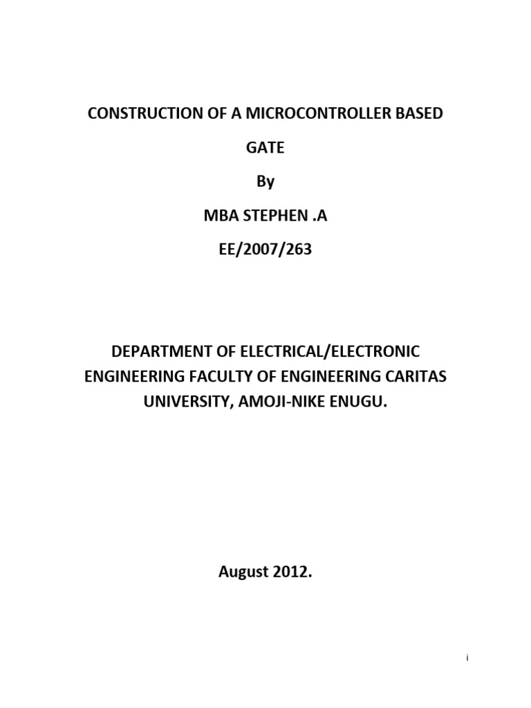 Construction of A Microcontroller Based | PDF | Technology & Engineering