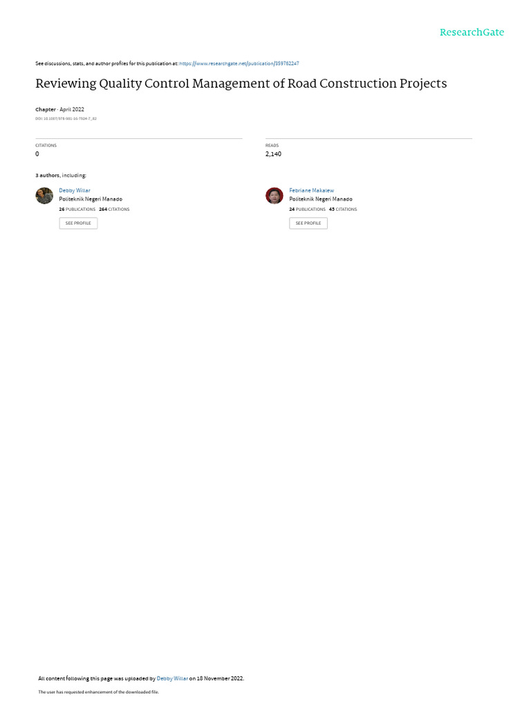 Road Construction Quality Control | PDF