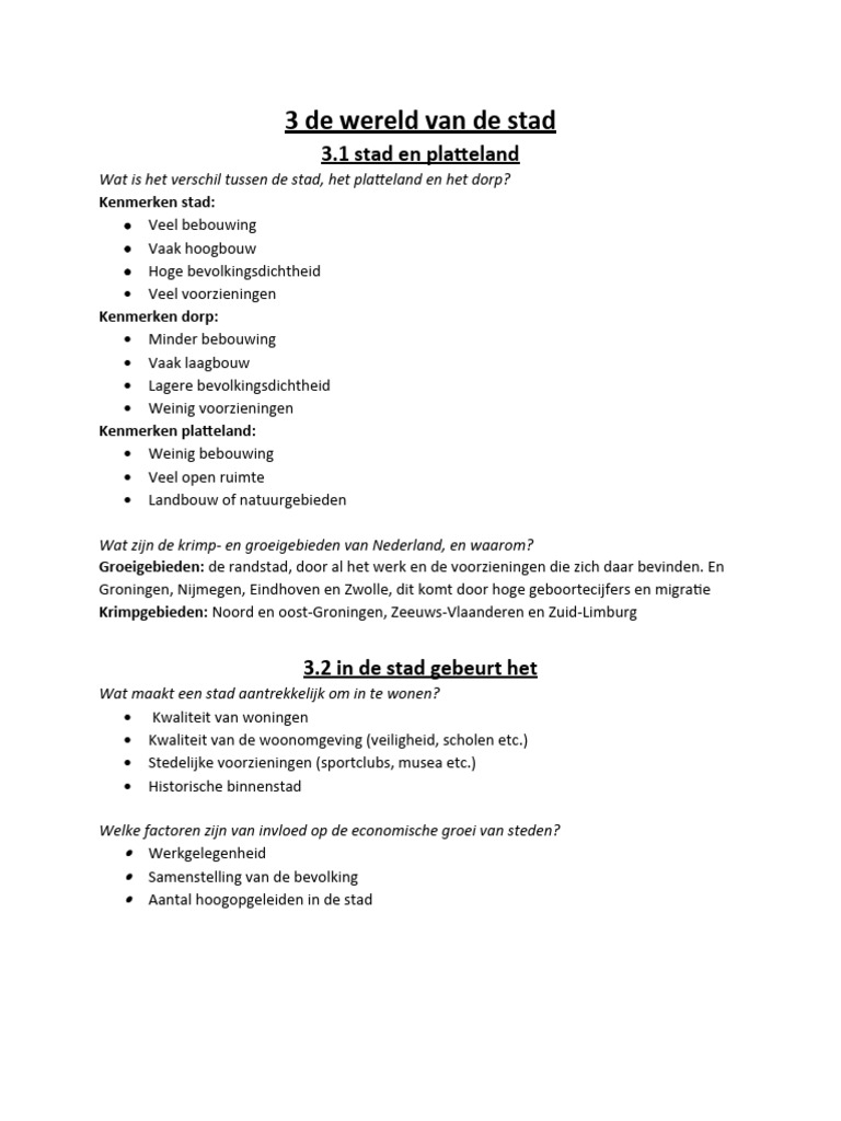 Aardrijkskunde Wonen in Nederland | PDF