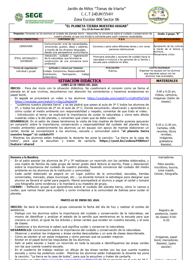 Sege en Tu Escuela Enero. | PDF | Salón de clases | Evaluación