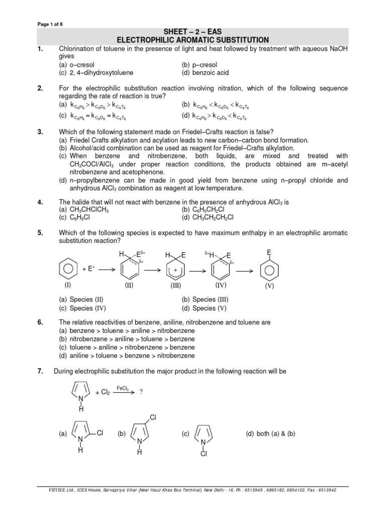 Sheet 2 Eas | PDF | Chemistry | Organic Reactions
