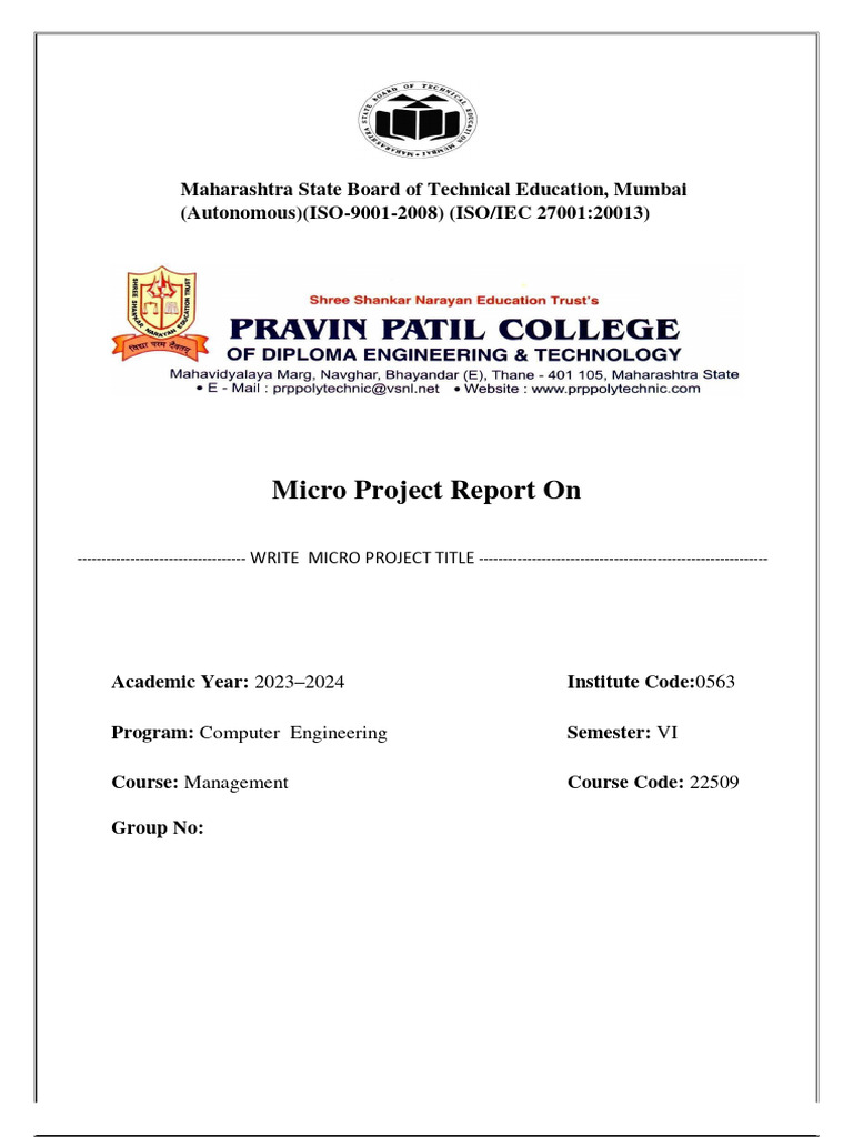 Management Micro Project | PDF