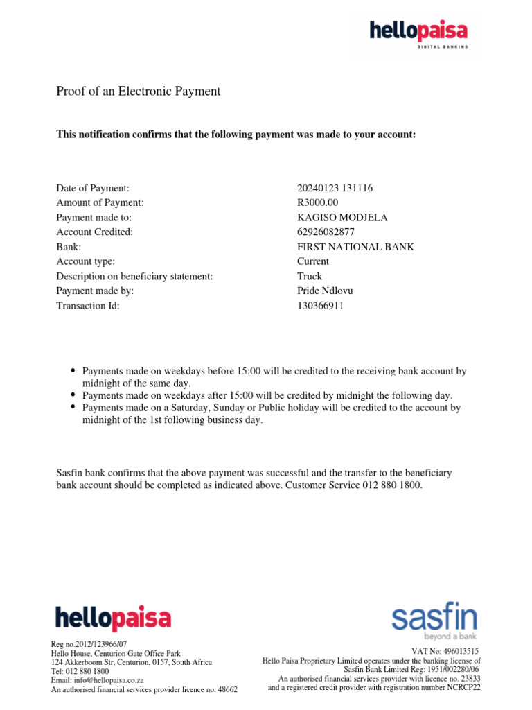 HP Proof of Payment | PDF