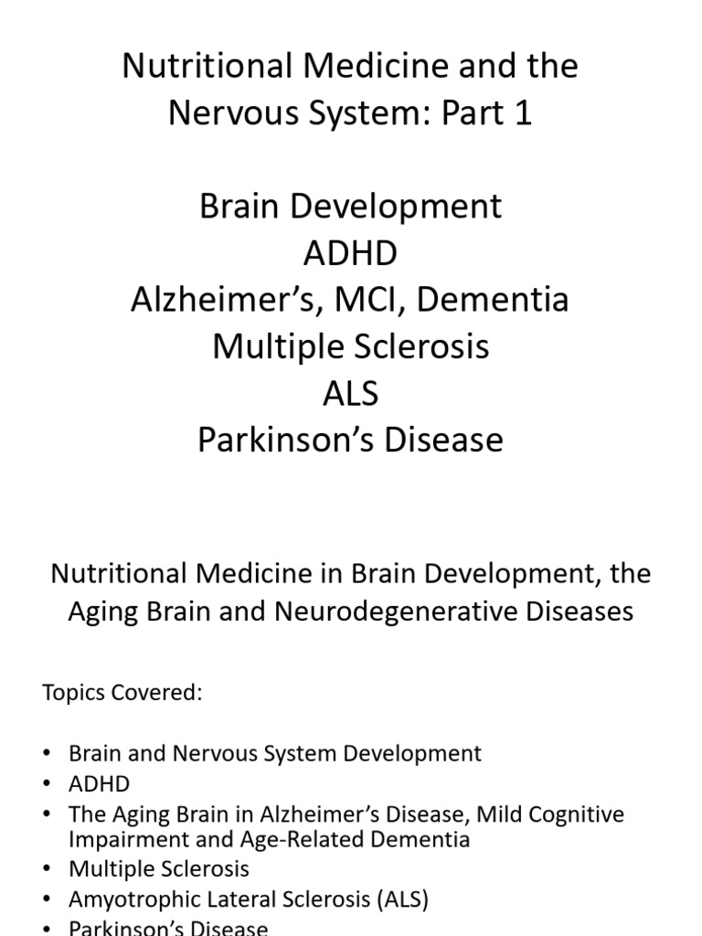 Nutritional Medicine in Brain Development | PDF