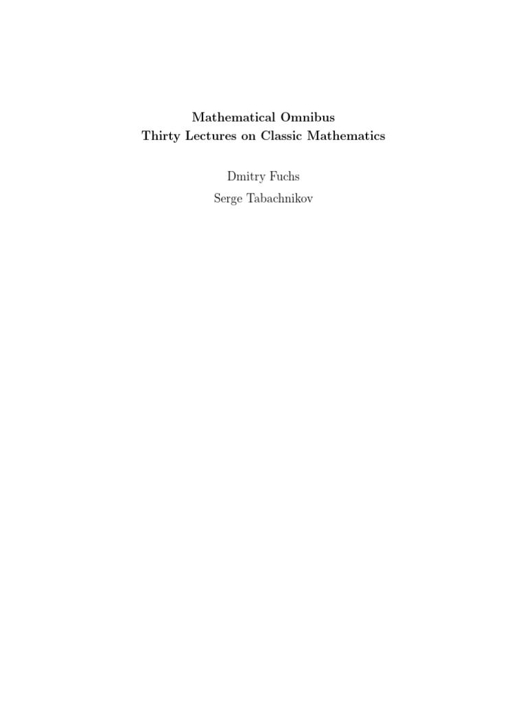 Classic Math Lectures | PDF | Mathematics | Geometry